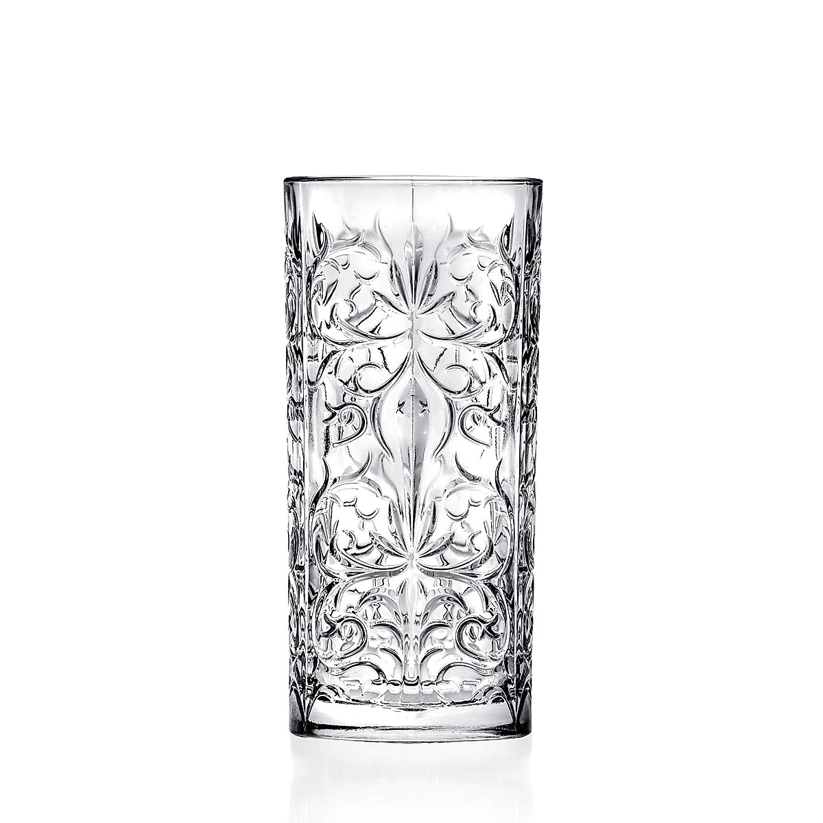 Barski Highball - Glass - Set of 6 - Hiball Glasses - Glass Crystal - Beautiful Tattoo Design - Drinking Tumblers - for Water, Juice, Wine, Beer and Cocktails - 13 oz Made in Europe