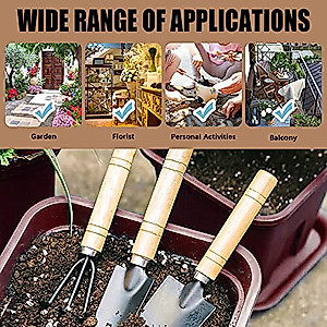 Wokape 50Pcs Garden Tool Set Gardening Kit, Handle Trowel Transplanter Cultivator Pruning Shears Cultivator Hand Rake Shovels and Gardening Gloves Gardening Supplies Gifts for Weeding, Digging