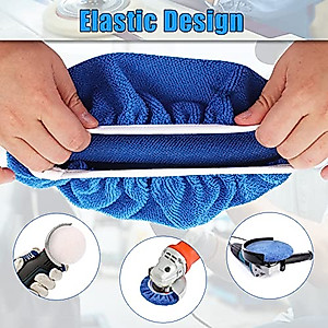 9PCS Polishing Bonnet Pads,9 to 10 Inch Polisher Bonnet Buffer Bonnets Waxers Bonnet,Buffing Pad Cover Waxing Bonnet,Mix Pack 3 Microfiber 3 Coral Fleece 3 Woolen for Car Polisher