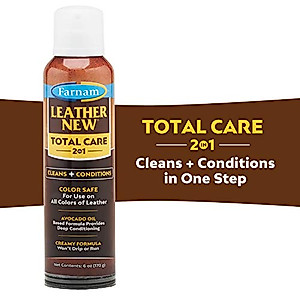 Farnam Leather New Total Care 2-in-1 Leather Cleaner & Conditioner, for use on All Leather, 6 Ounces