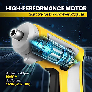 Enventor Cordless Screwdriver Tool Kit, 4V Portable Electric Screwdriver 3.5N.m with 1500 mAh Battery, USB Type-C Charging, 9PCS 1/4" Magnetic Bits Set, Bit Extension Holder, Flexible Shaft, LED Light