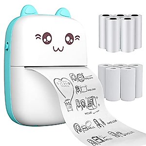 Mini Label Maker Machine with Tape, Pocket Mini Printer, Mini Thermal Printer,Portable Bluetooth Label Printer for Storage, Shipping, Barcode, Mailing, Office, Home, Organizing, Sticker Maker (Blue)