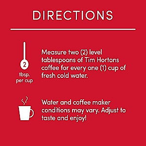 Tim Hortons French Vanilla, Flavored Roast Ground Coffee, Perfectly Balanced, Always Smooth, Made with 100% Arabica Beans, 12 Ounce Bag