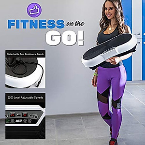 Hurtle Fitness Vibration Platform Workout Machine | Exercise Equipment For Home | Lymphatic Drainage |Weight Loss Fat Burner & Toning for Women & Men Includes Remote Control & 2 Balance Straps