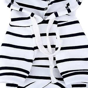 SMALLLEE_LUCKY_STORE Pet Striped Hoodie Sweatshirt Hooded for Small Medium Dog Cat Puppy Pullover French Bulldog Pug Boston Terrier Sweater with Hat Cold Weather Coats Winter Warm Clothes