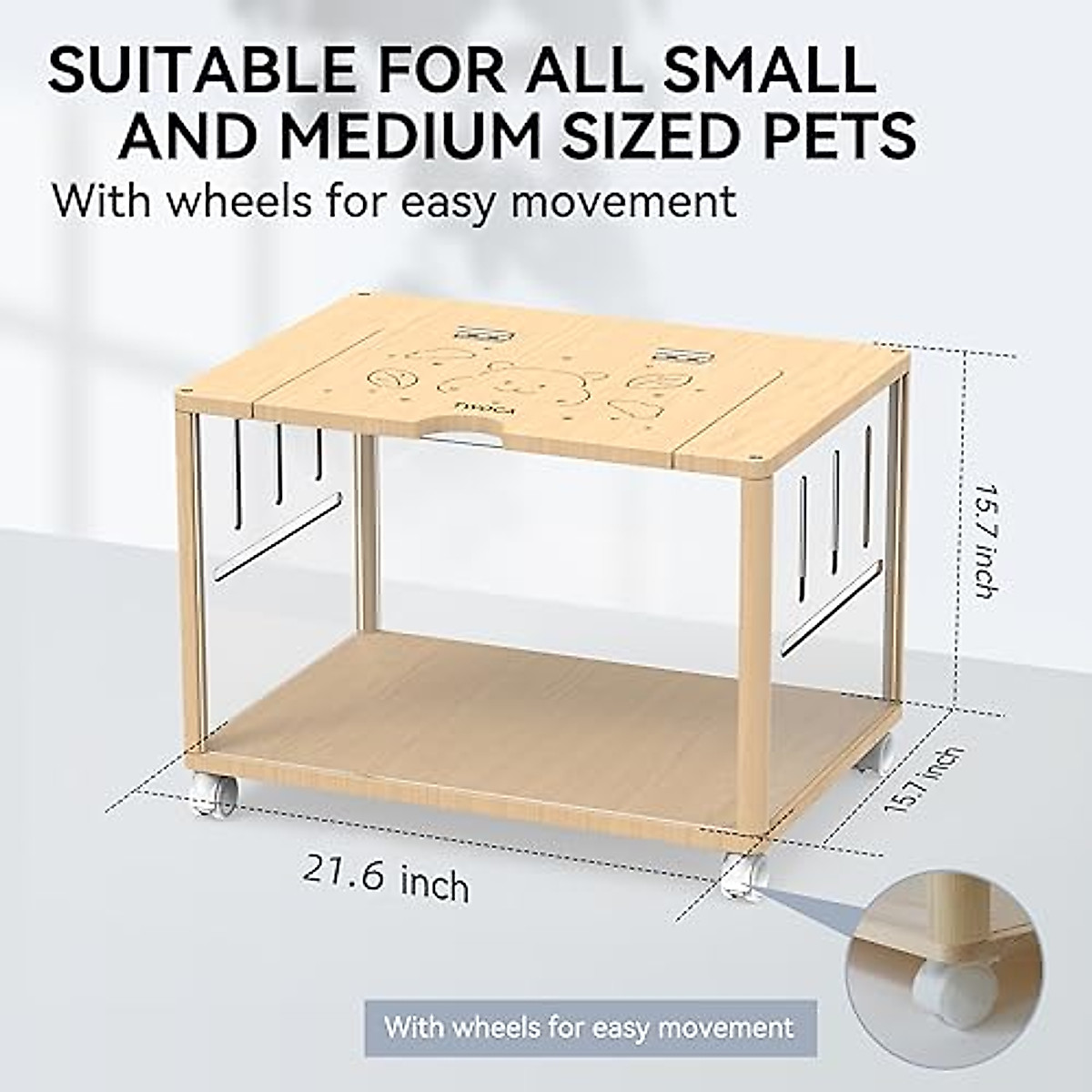 TWOCA Hamster Cages,Wooden Hamster Cage,Acrylic Hamster Cage,Hand-Carved Hamster cage,Suitable for Hamster/Chinchilla/Rabbit/Chicks