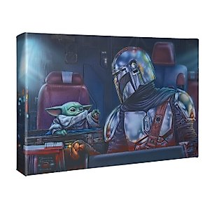 Thomas Kinkade Studios Star Wars™ The Mandalorian™ - Two for the Road - 10" x 14" Wrapped Canvas by Artist Monte Moore