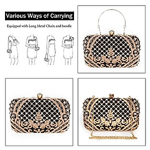 GUOZI Womens Handmade Embroidery Rhinestones Vintage Clutch Evening Handbag Shoulder Bag Purses for Wedding Prom Party