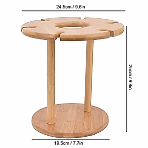 Kadimendium Wooden Wine Storage Stand, Easy to Install Bamboo Wine Glass Stand Convenient for Kitchen for Living Room