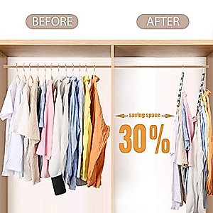 XFKITCHEN Metal Magic Hangers Space Saving Clothes Hangers Closet Space Saver Clothing Hanger Oragnizer for Wardrobe Space,Wrinkle-Free Clothes（Pack of 4）