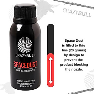 CrazyBull Hair Space Dust Hair Texture Powder - Vegan Friendly Hair Powder for Men - Lightweight Hair Powder for Short-Medium Hair - 0.7 oz