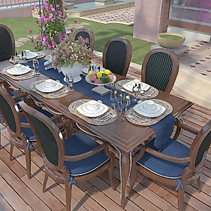 LVTXIII Patio Seat Cushions D16 x W17 Inches Outdoor Chair Pads All Weather Chair Cushions for Garden Patio Furniture Chair Home Set of 4 – Navy Textured