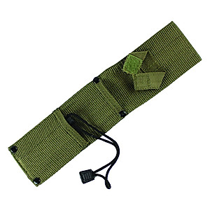 WJ 10.5" Single Piece Corded Drop Point Hunting Knife w/Magnesium Fire Starter (Chrome)