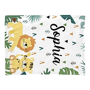 Personalized Baby Blankets, Baby Blankets for Girls with Name, Owl Pattern Baby Blanket, Personalized Gifts Baby Girl Stuff Receiving Baby Blanket, Soft Flannel Baby Blanket