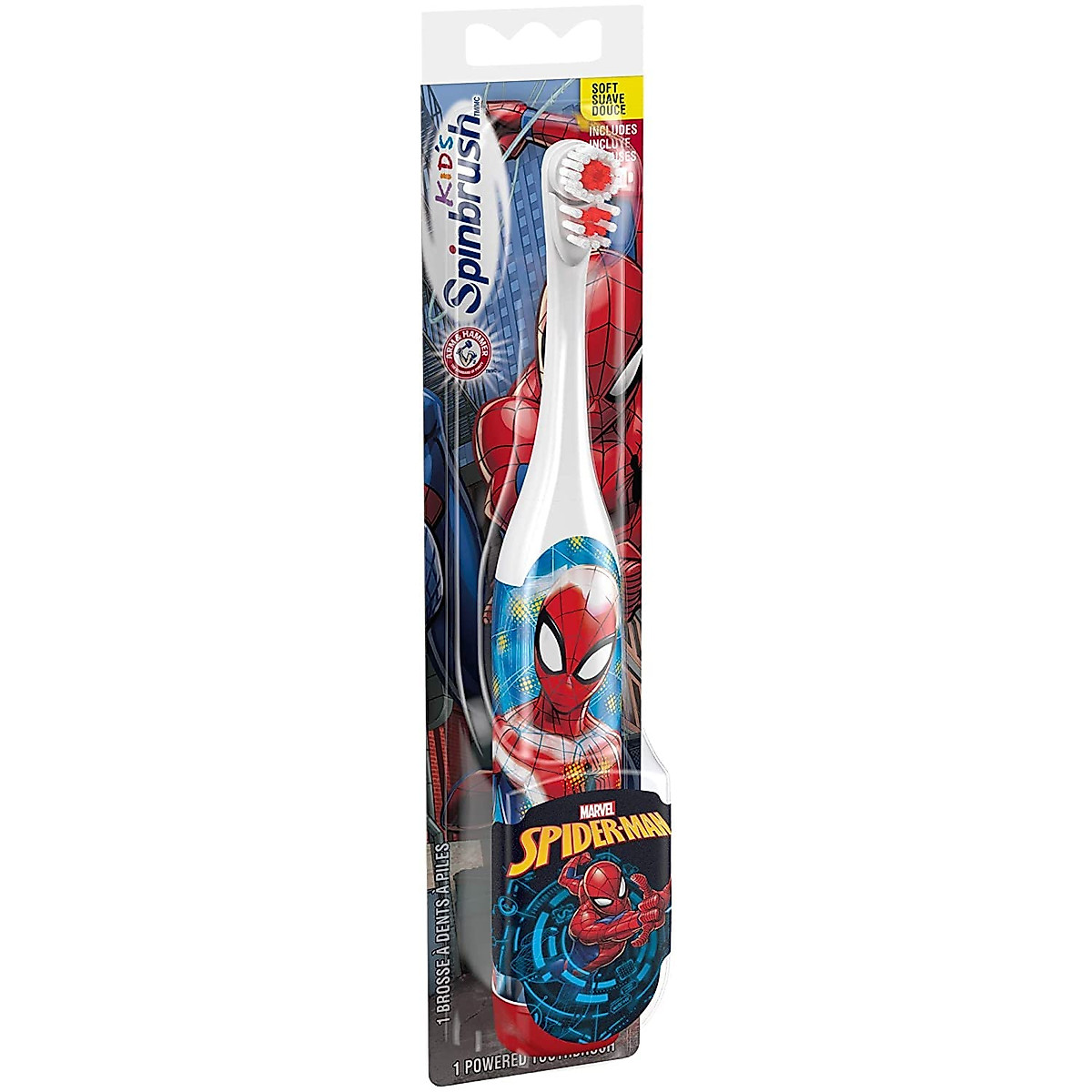 Arm & Hammer Corded Electric SpinBrush Kids Marvel Characters Powered Toothbrush, Spiderman 1 ea