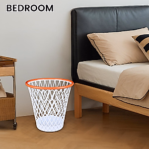 Trash Can,Basketball Trash Can,4.5 Gallon Garbage Can for Basketball Party, Basketball Hoop Style,Basketball Net Waste Basket,Size11"x11"x12"for Basketball Room,Basketball gift,Coffee Shop,Gym.