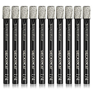 10 Packs Dry Diamond Drill Bits Set 1/4" 6mm Vacuum Brazed Diamond Hole Saws for Granite Tile Ceramic Marble Stone Glass and More Hard Materials (not for Wood), Round Shank with Storage Case