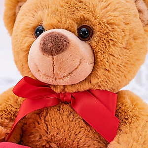 Stuffed Animal Teddy Bear, Holding Love Heart Plush Bears, I Love You Mom, Valentine's Day Gift, Love Gift for Mom, Girlfriends, Baby, 8 inches