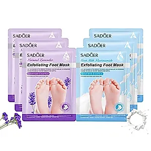 Permotary Foot Peel Mask - 6 Pack - Original Exfoliant Foot Peel - Feet Callus Remover & Dead Skin Remover, Moisturizing Feet, Baby Your Feet Naturally (Lavender&Milk)