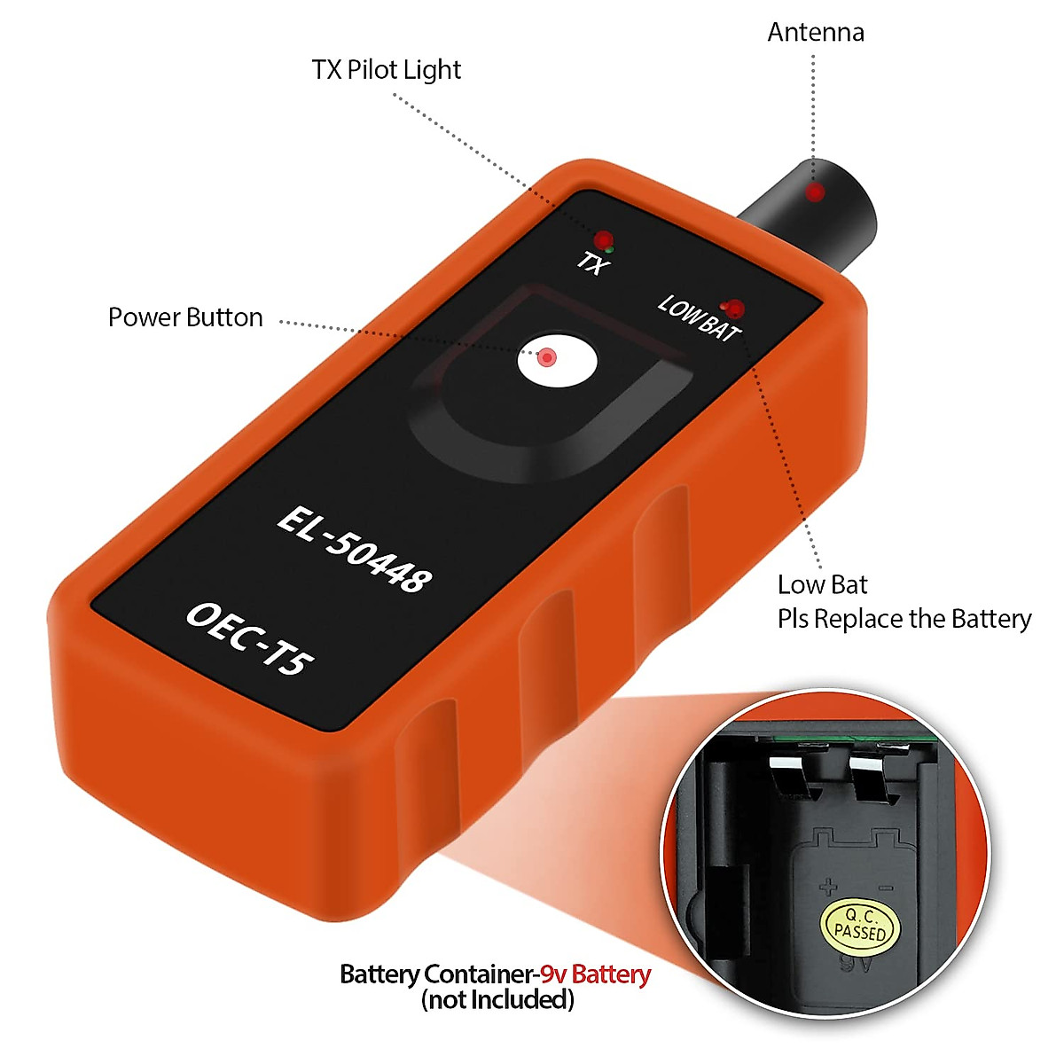 JDIAG EL-50448 TPMS Relearn Tool for Auto Tire Pressure Monitor System Sensor Activation TPMS Reset Tool OEC-T5 for Buick/Chevy/Cadillac Series Vehicles 2023 Edition