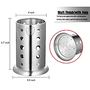 WillFee 304 Stainless Steel Straw Holder, Counter-top Straw Dispenser, Kitchen Organizer for Utensils, Cutlery, Gadgets, Spoons Forks Chopsticks Storage