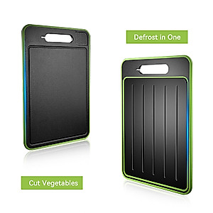 2 in 1 Defrosting Tray/cutting Board, Defrost Cutting Board with Knife Sharpener, Thawing Tray for Frozen Meat, Double Sided Cutting Board with Knife Sharpener