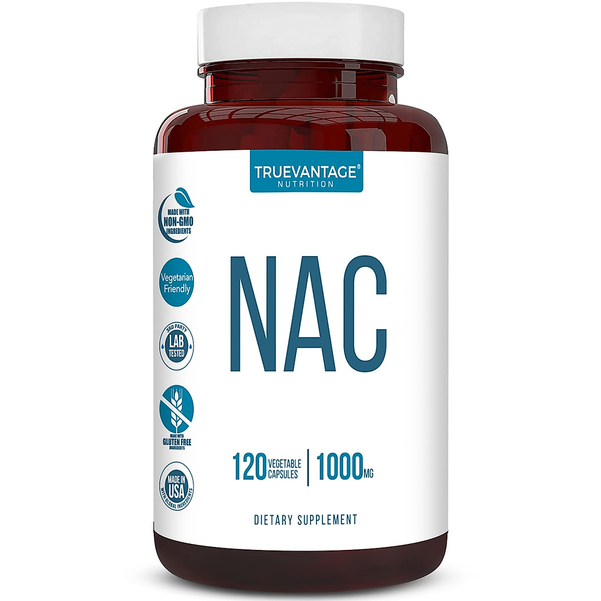 NAC Supplement (N-Acetyl Cysteine) - 1000 mg-Antioxidant Support - Promotes Liver Health and Detoxification - Boosts Lung and Immune Health - Vegetable Capsules - 120 Count - 60 Servings