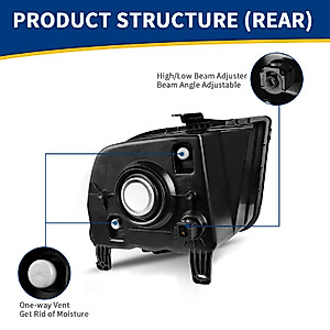 AUTOSAVER88 Headlight Assembly Compatible with 2005-2009 Ford Mustang Black Housing Clear Lens OE Style Headlamps Replacement(Driver and Passenger Side)