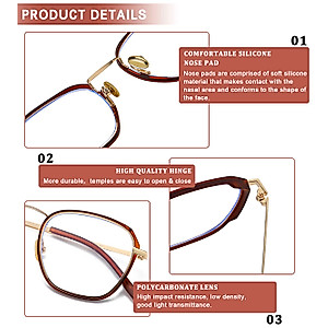 DUCO Blue Light Glasses For Women Computer Glasses Blue Ray Blocking Glasses For Men Womens Fashion Eyeglasses W014