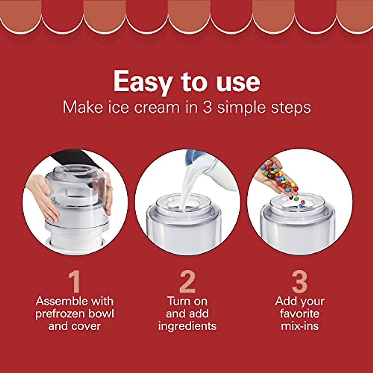 Hamilton Beach Electric Automatic Ice Cream Maker, Frozen Yogurt, Sorbet, Custard 1.5 Quart, White (68880)