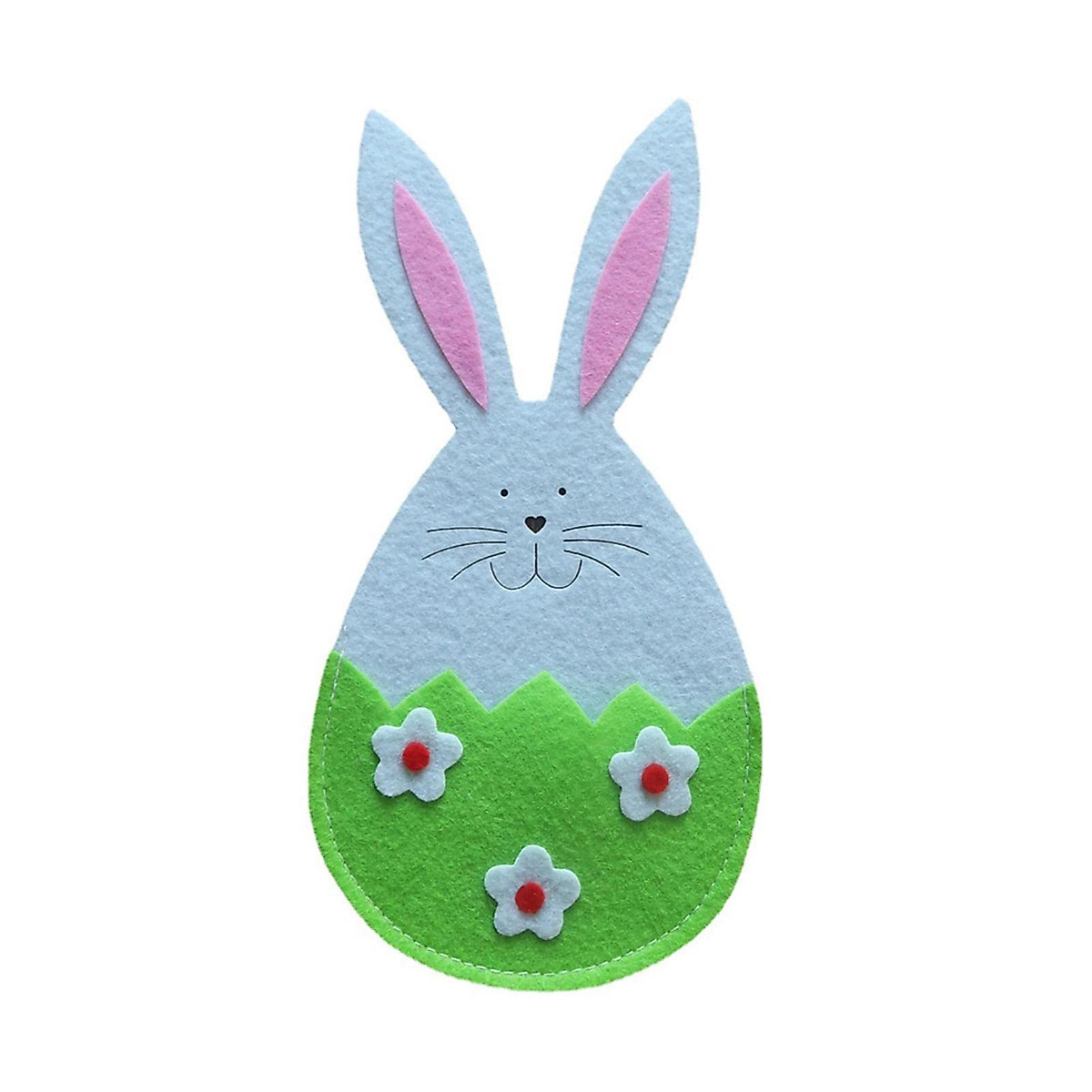Shujing Easter Silverware Holder Pocket | Easter Bunny Felt Kitchen Utensil Holder | DIY Kitchen Cutlery Holders for Easter Thanksgiving New Year