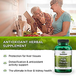 Swanson Milk Thistle - Herbal Liver Support Supplement - Natural Formula Helping to Maintain Overall Health & Wellbeing - (100 Capsules, 500mg Each) 2 Pack