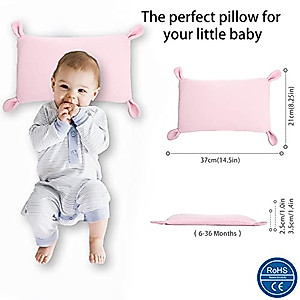 Breathable Children Pillow with Soothering Bunny Ears Memory Foam Kids Sleeping Pillows (Pink Modal)