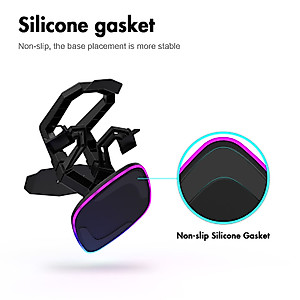 AMVR RGB Stand Holder Compatible with Oculus/Meta Quest 3/Quest 3S/Quest 2/Quest Pro/Pico 4/PSVR 2, Vertical VR Headset Charging Dock, Colorful Breathing Light