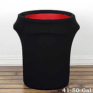 BalsaCircle 41-50 gallons Black Stretchable Spandex Round Waste Trash Bin Container Cover Wedding Party Fundraiser Decorations
