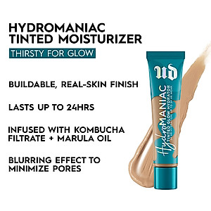 Urban Decay Hydromaniac Dewy Foundation (40 Light Neutral), Hydrating Tinted Moisturizer for Dry Skin, Buildable Medium Coverage, Non-comedogenic, Vegan, Cruelty-free - 1.1 fl oz