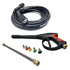 Cozyel 8-Part Pressure Washer Gun Replacement Kit, 5 Quick Connect Pressure Washer Tips, 3600PSI Power Washer Gun, 26Ft 3000PSI Pressure Washer Hose, 19" Pressure Washer Wand, Pressure Washer Parts