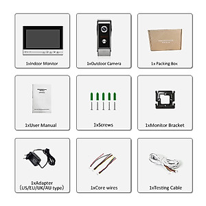 9inch Wired Video Intercom System with Camera and Monitor Doorbell,Doorbell Camera with Monitor Supports Unlocking,Monitoring,Dual-Way Intercom for Villa Home Office Apartment
