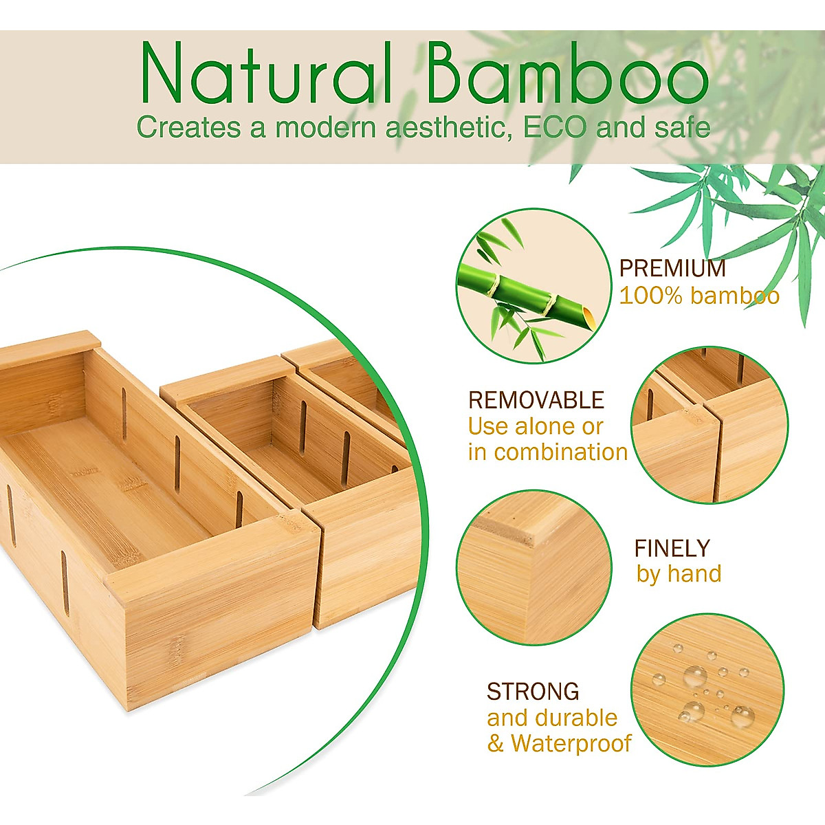 IVONNEY Bag Storage Organizer, Bamboo Food Storage Plastic Bag Organizer Drawer, Sandwich Bag Holder, Snack Gallon Quart Baggie Organizer Fit for Ziploc Hefty Glad Solimo Bags