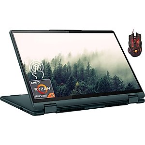 Lenovo 2023 Newest Yoga 6 2-in-1 Laptop, 13.3 Inch WUXGA Touchscreen, AMD Ryzen 5 7530U Processor, 8GB RAM, 256GB SSD, AMD Radeon Graphics, WiFi 6, Bluetooth, Fingerprint Reader, Windows 11 Home