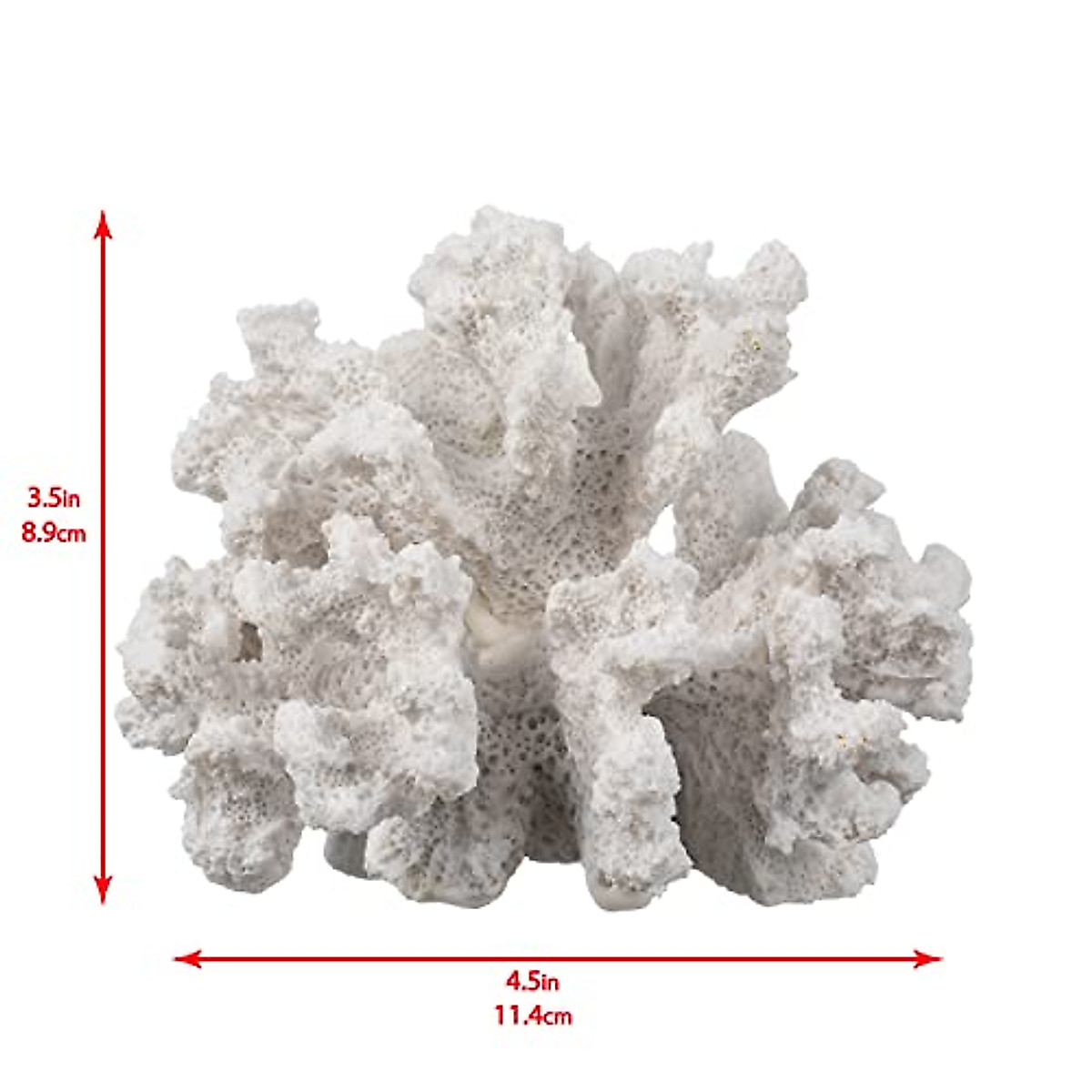 Decorative Sea Coral - White Medium Coral - 3.5in T x 4.5in W x 4in D - Faux Coral Reef Décor - Resin Coral Décor - White Coral Decoration - Coral Branch Décor - Coral Home Decoration