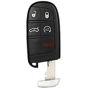 SCITOO Keyless Entry Remote Key Fob SHELL CASE Replacement for 4 Buttons Uncut Car Key for Dodge CHARGER CHALLENGER 2012-2014 DART 2013-2016 for Chrysler 300 2012-2014 1pc FCC M3N-40821302