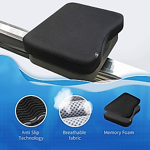 Hornet Watersports Memory Foam Rowing Machine Seat Cushion Designed for Rowing Machine Concept 2 Rower, Hydrow Rower and Water Rower - Rower Pad