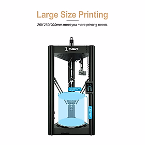 FLSUN Super Racer - 200 mm/s fast 3D printer, 2800 + mm/s², FDM Delta 3D printer with self-leveling resume 1.75 PLA DIY 3D printers print size Φ260 x 330 mm. (SR)