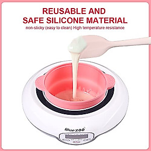 2 PCS Silicone Wax Warmer Liner Nonstick Wax Pot Replacement Wax Warmer Liner Bowl with Wax Spatula, Heat Safe,Easy Clean,Reusable & Foldable Waxing Liner for All Kinds of 16oz Wax Heater Machine