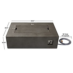 Real Flame Baltic Rectangle Natural Gas Fire Table, Glacier Gray