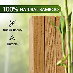 MaxGear Bamboo Kitchen Drawer Organizer, 18x15x2 Inches with 6 Adjustable Compartments, Utensils Cutlery and Flatware Storage for Silverware and Kitchen Accessories