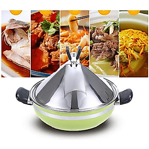 Stainless Steel Stockpot with Lid Tagines Pot Dual Handle Cookware Kitchen Cooking Pot Nonstick Soup Po Heighten 28cm Cone-Shaped Lid Nonstick Tajine Pot Steamer Casserole,Blue