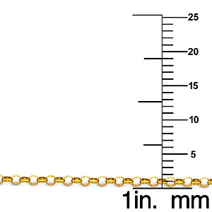 PRECIOUS STARS 14k Yellow Gold Diamond-cut Cursive Letter Initial 'K' Pendant with 1.2mm Rolo chain