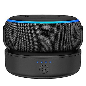 PlusAcc Battery Base for Echo Dot 3rd Generation - 10000 mAh Portable Alexa Charger Stand Holder for Echo Dot 3rd Gen, Up to 16 Hours Playtime (Black)